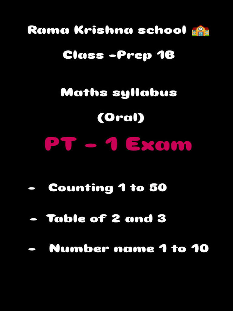Maths Oral Syllabus | PDF