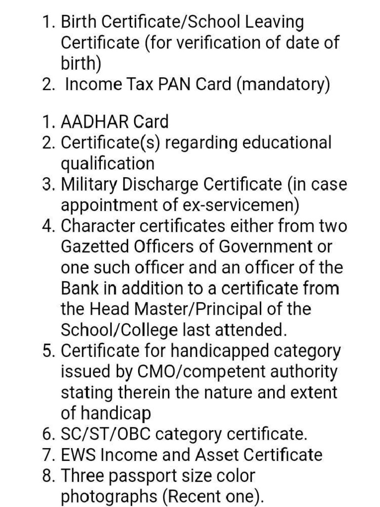 Documents For Bank | PDF