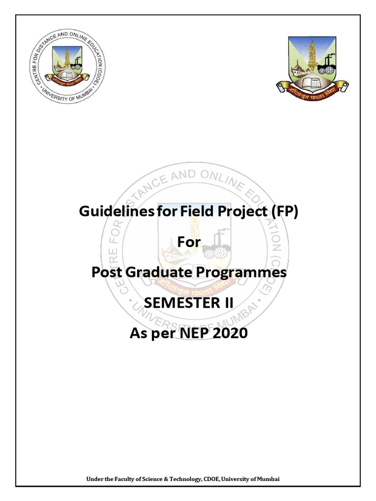 Mumbai University Field Project Guidelines | PDF | Thesis | Cognition