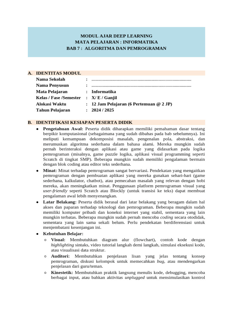 Modul 7 Algoritma Dan Pemrograman | PDF