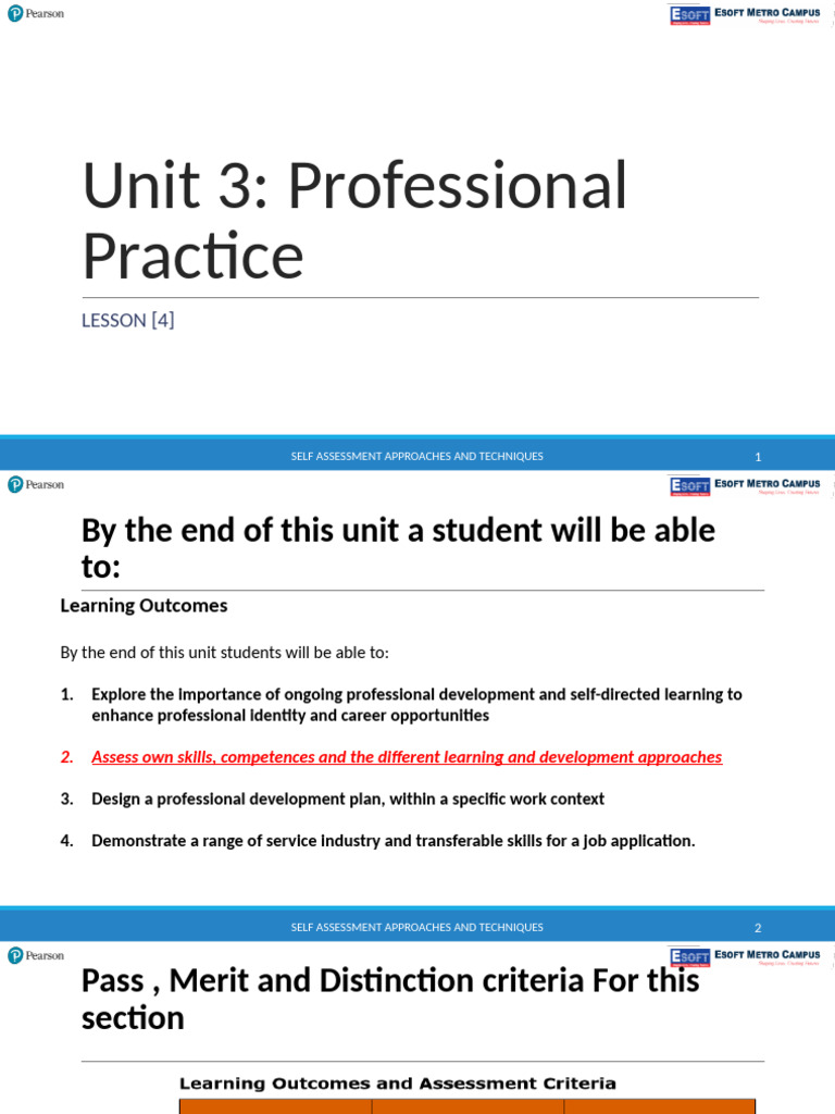 Lesson 4 - Self Assessment Approaches and Techniques | PDF | Psychology ...