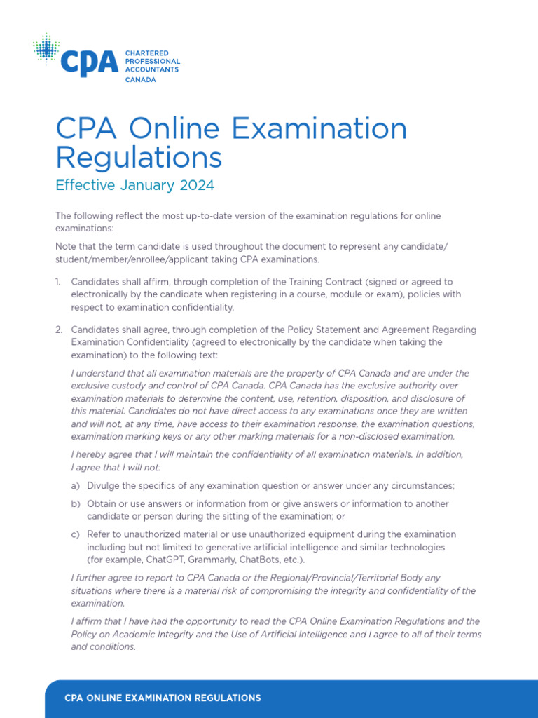 G10079 EC CPA Online Exam Regulations | PDF | Certified Public Accountant