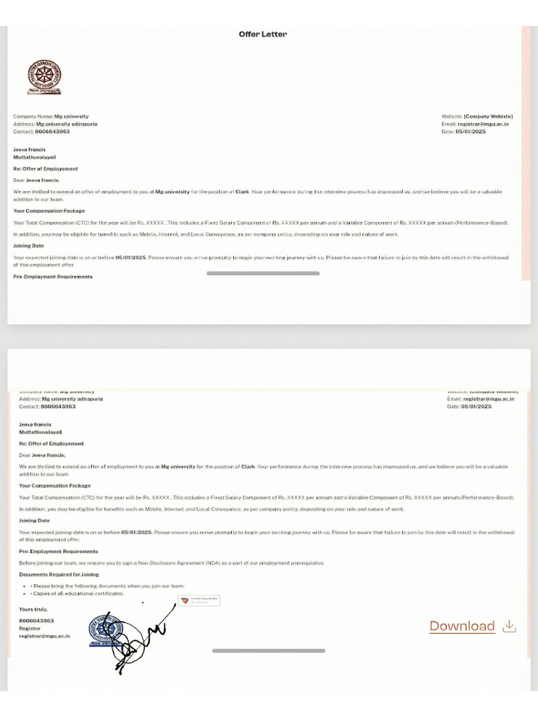Offer Letter | PDF