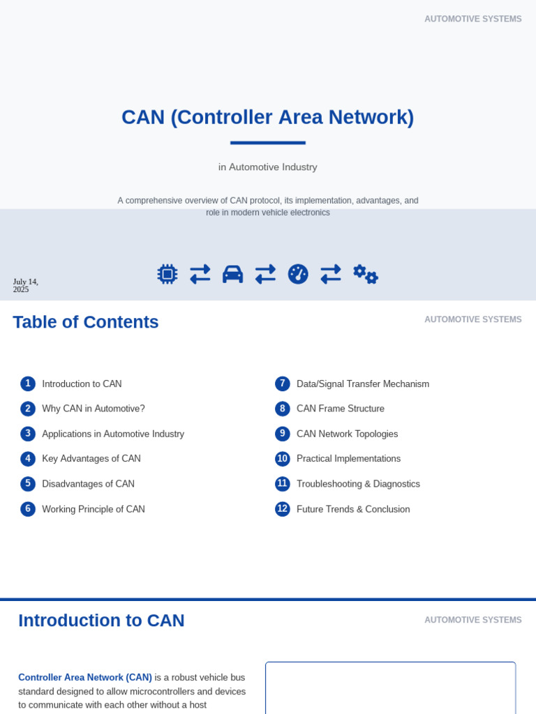Overview of CAN Protocol in Automotive | PDF | Network Topology ...