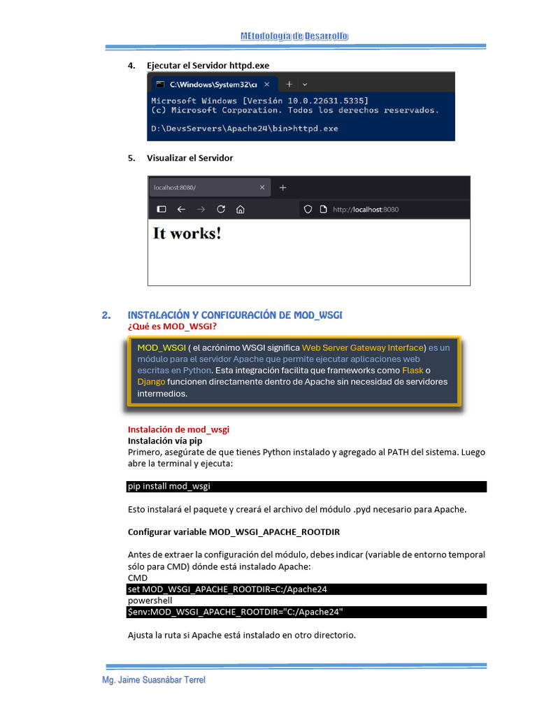 Ejecutar El Servidor HTTPD - Exe: ¿Qué Es MOD - WSGI? | PDF | Python (lenguaje de programación ...