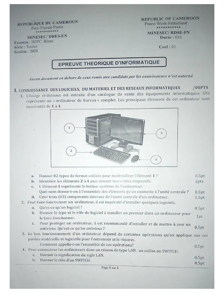 Bepc Blanc 2021 en | PDF