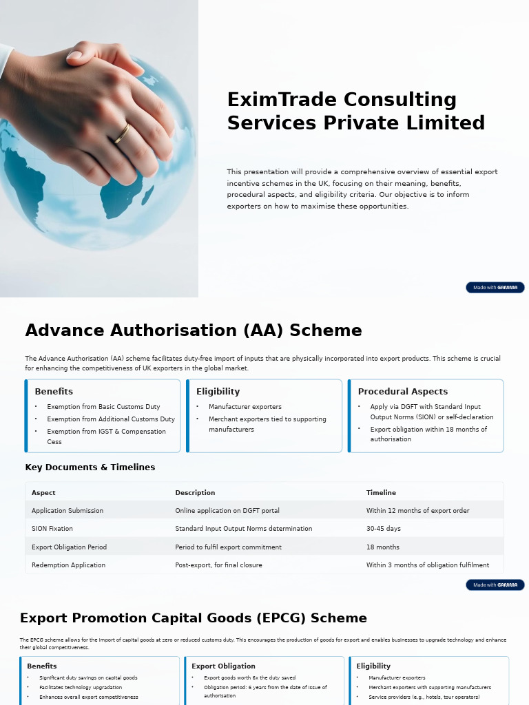 UK Export Incentive Schemes Overview | PDF | Customs | Excise
