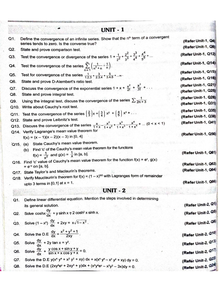 m1 Important Questions | PDF
