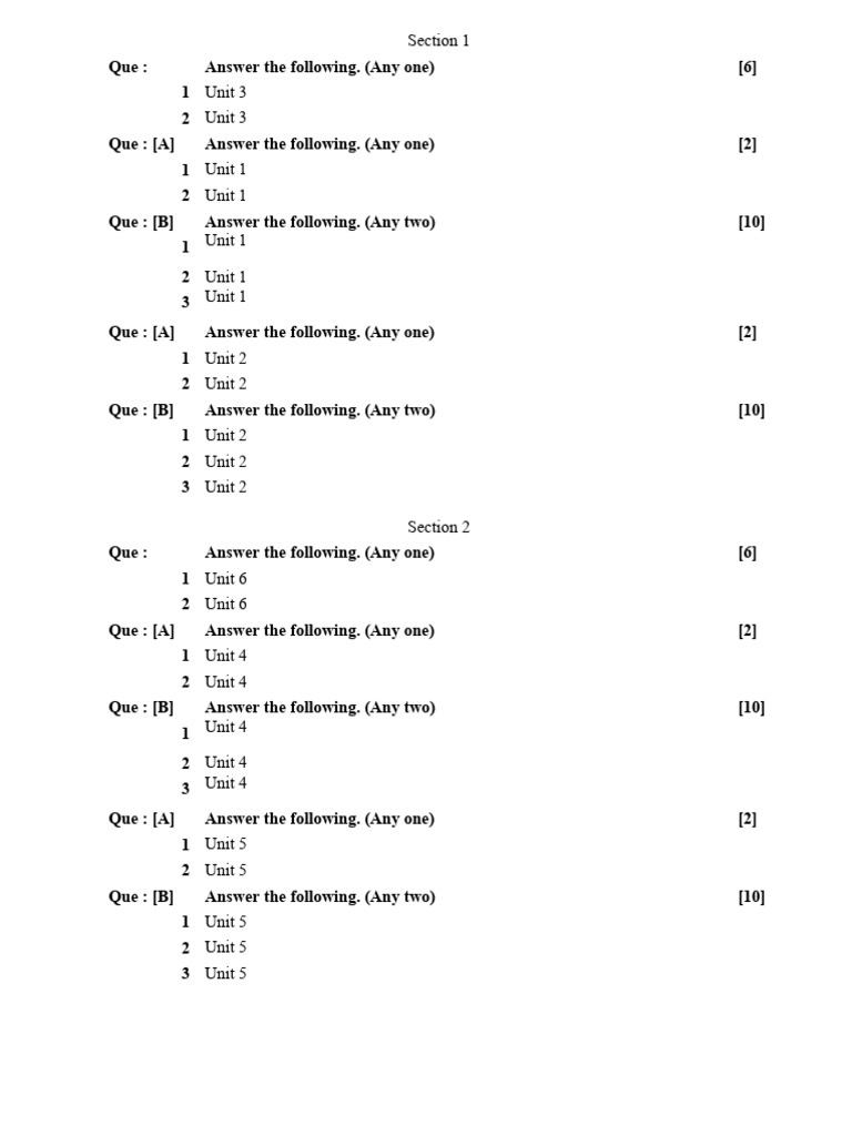 UTU Exam Paper: Unit Questions Guide | PDF
