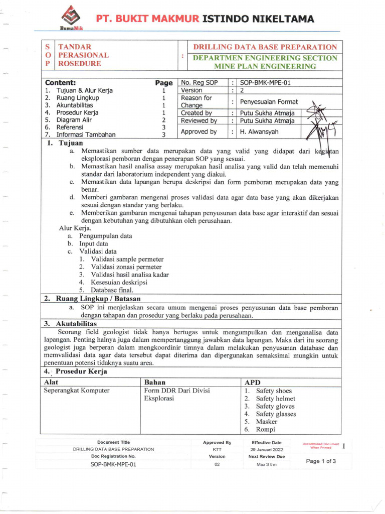 SOP - MPE - Penyusunan Data Base | PDF