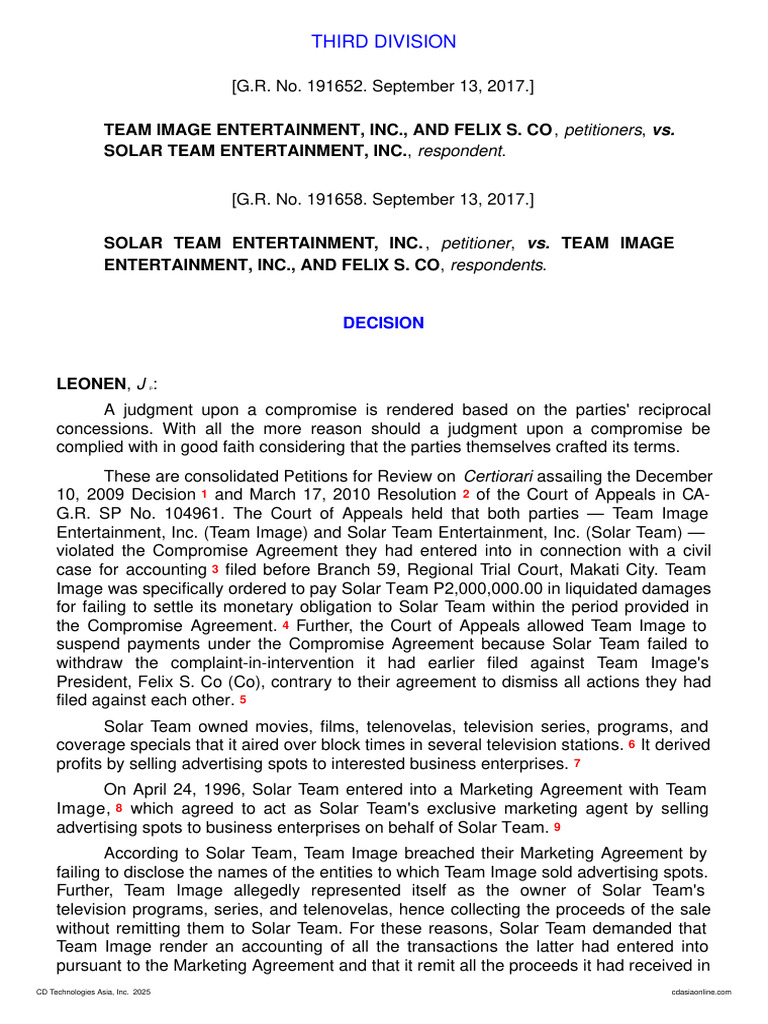 Team Image Entertainment, Inc. v. Solar Team Entertainment, Inc. | PDF ...