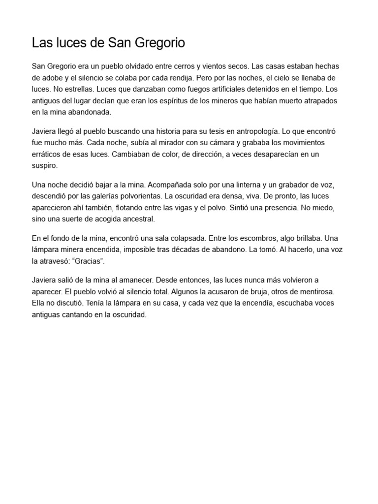 Las Luces de San Gregorio | PDF