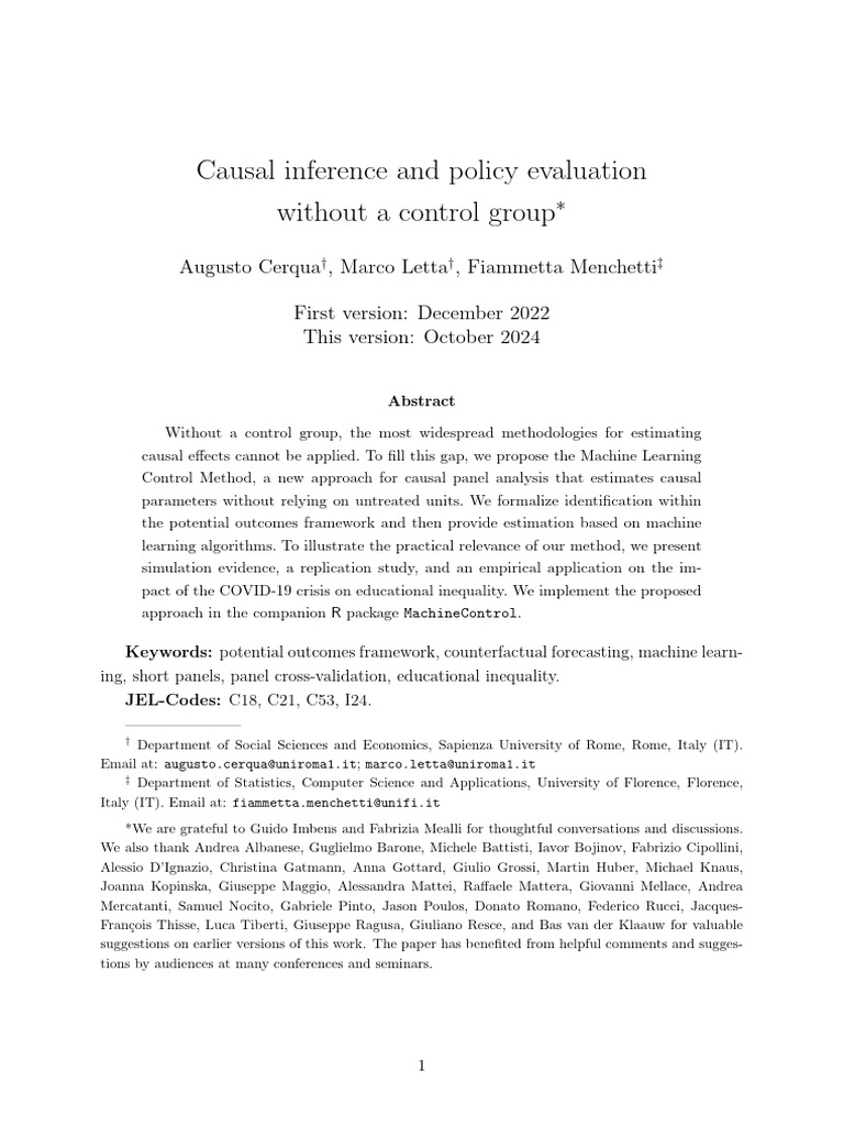 Causal Without Control | PDF | Time Series | Causality