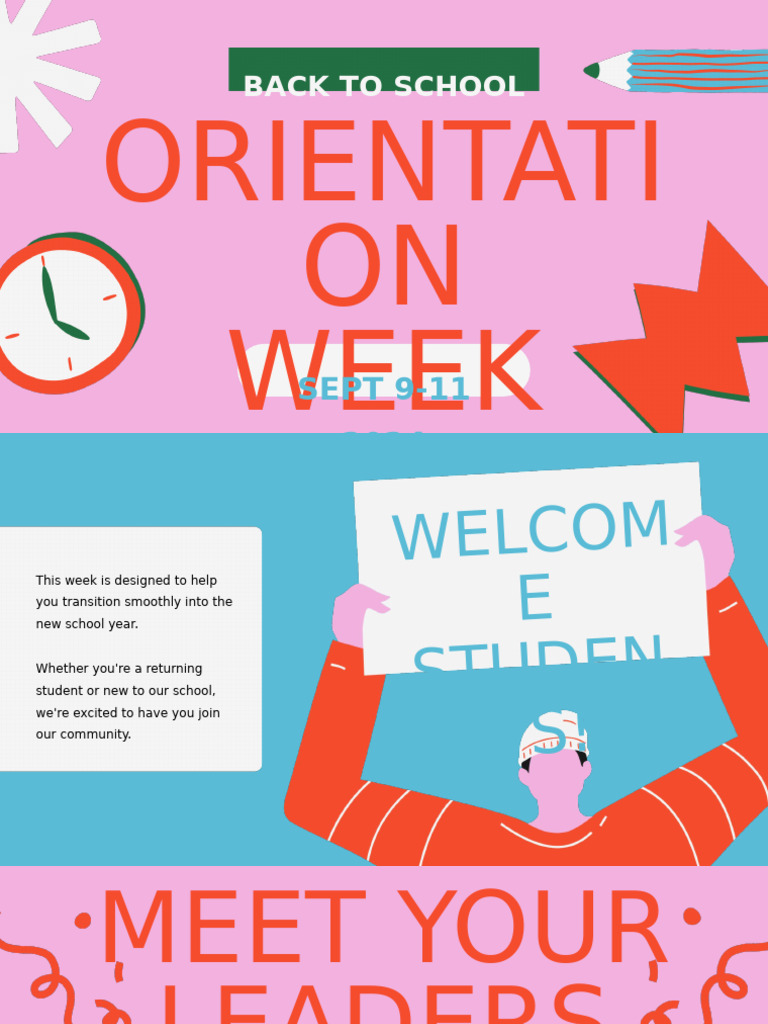 Bold Modern Illustrative Back To School Orientation Week | PDF | C++ ...