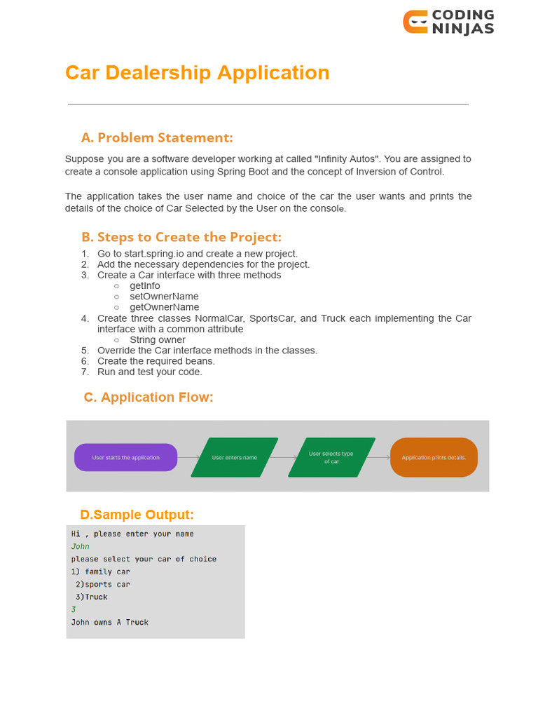 Car Dealership Problem | PDF