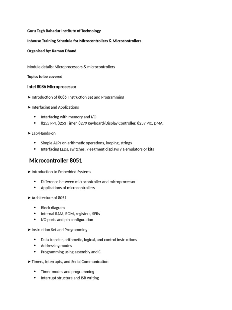 Industrial Training MPMC | PDF | Microcontroller | Integrated Circuit