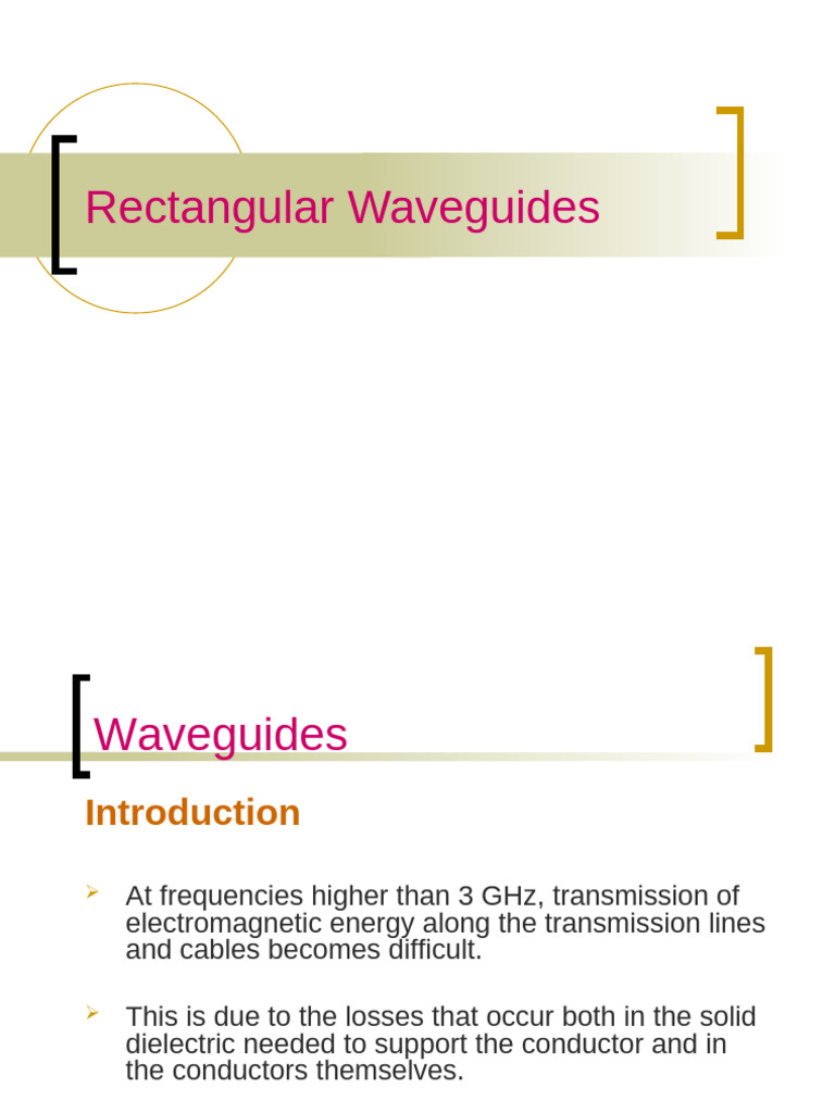 Rectangular Waveguides | PDF | Telecommunications Engineering | Electromagnetic Spectrum