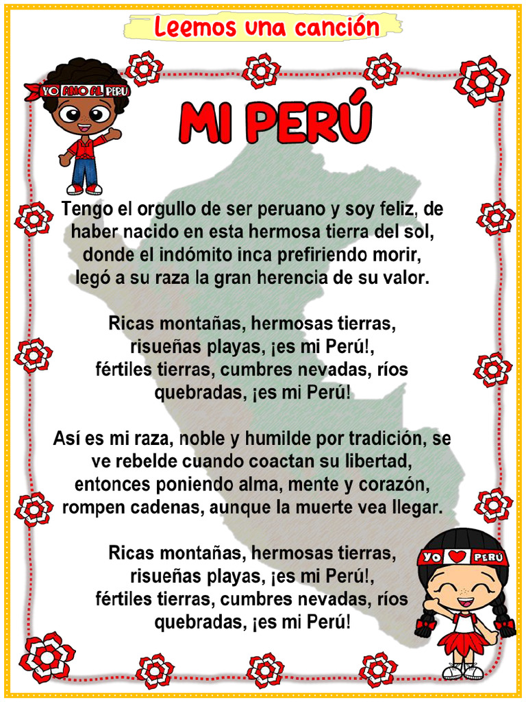 Ficha Leemos Una Canción Tengo El Orgullo de Ser Peruano | PDF