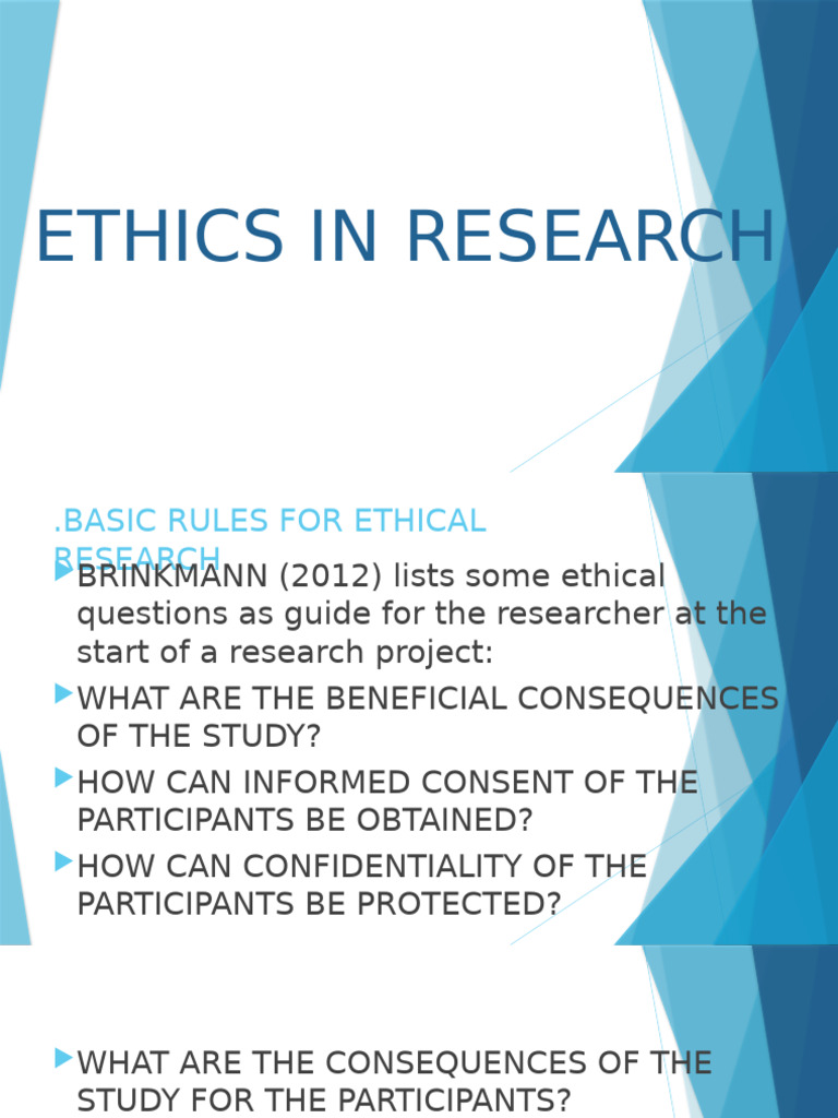 Ethics in Research | PDF