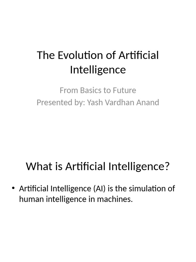 Evolution of Artificial Intelligence | PDF | Artificial Intelligence ...