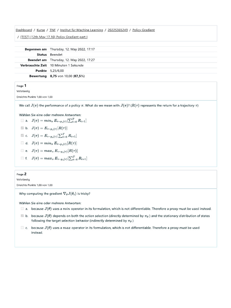 Policy Gradient Part I | PDF