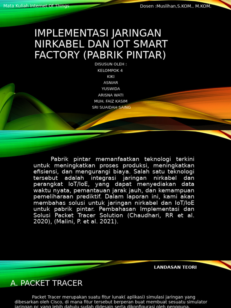 Implementasi Jaringan Nirkabel Dan Iot Smart Factory | PDF