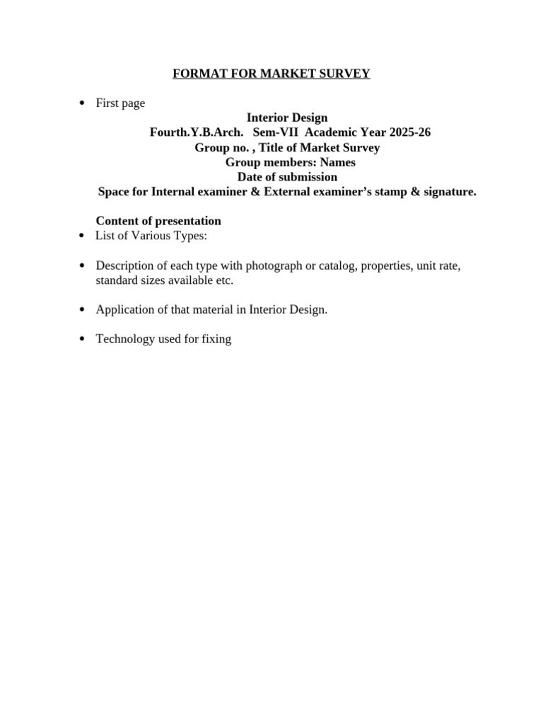 Market Survey Cover Page Template | PDF