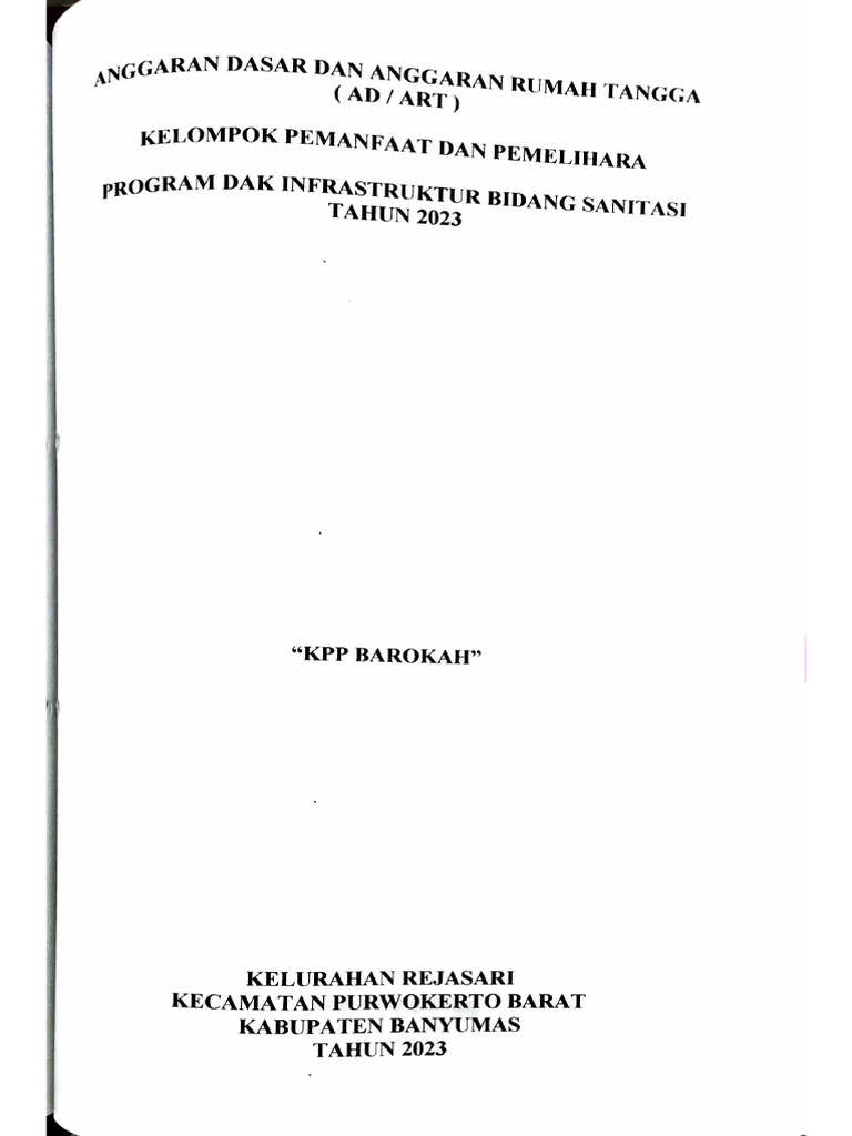 AD ART KPP Barokah | PDF