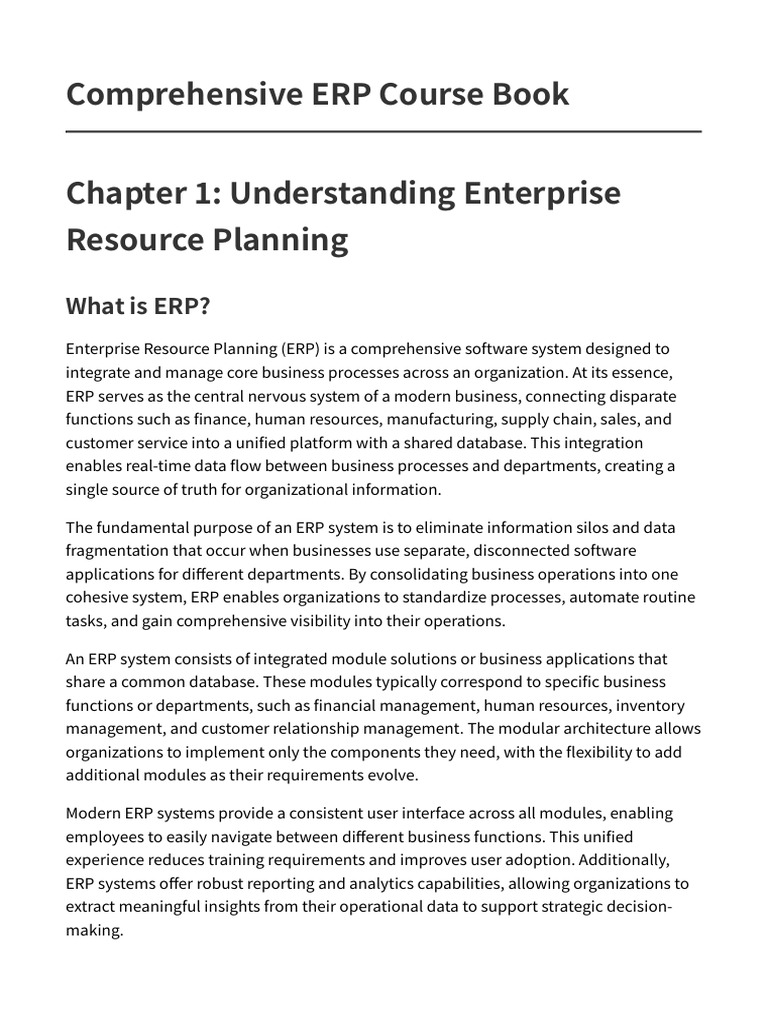 Erp Complete Book Draft | PDF | Enterprise Resource Planning | Agile ...
