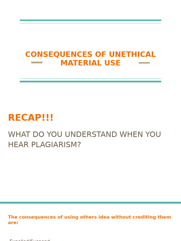 Consequences of Unethical Material Use | PDF