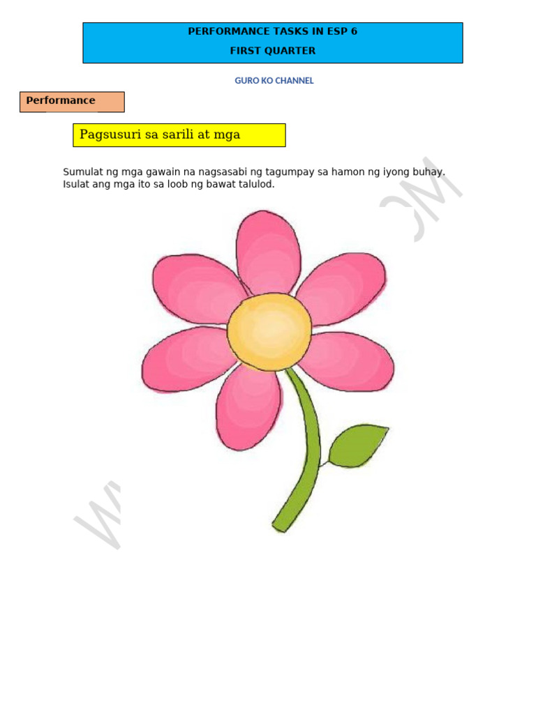 ESP Performace Task Quarter 1 | PDF