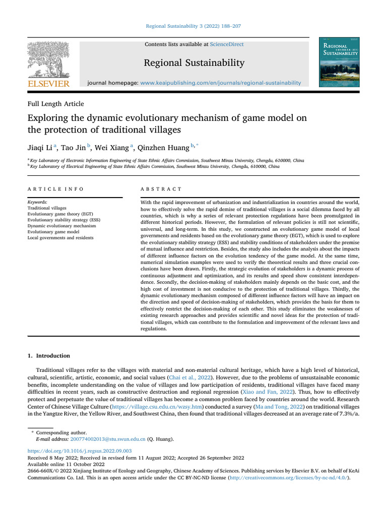 Exploring The Dynamic Evolutionary Mechanism of Game Mode 2022 Regional ...
