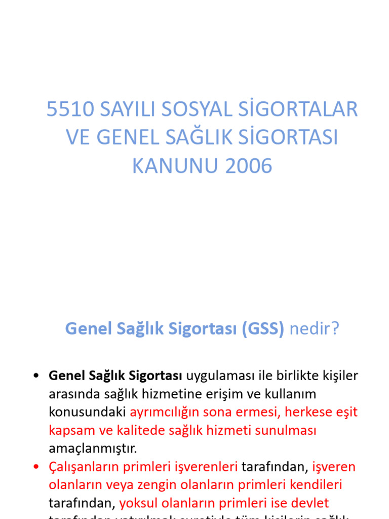 Genel Sağlık Sigortası (GSS) | PDF