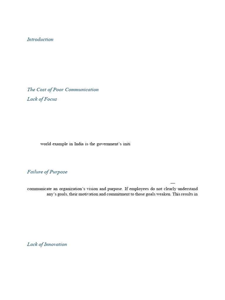 Effects of Poor Communication in Organizations | PDF | Regulatory ...