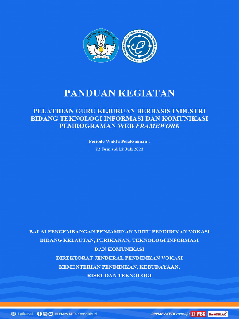Panduan Pelatihan Pemrograman Web Framework Print | PDF
