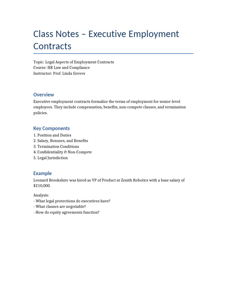ClassNotes Employment | PDF