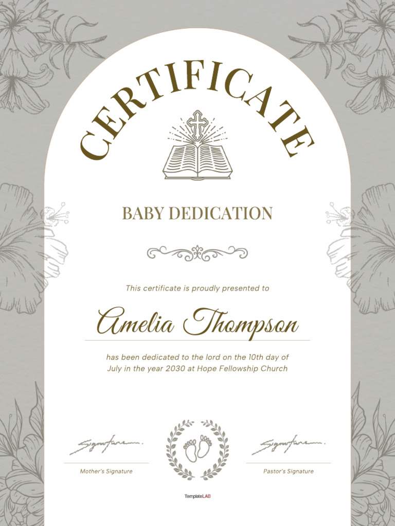 Baby Dedication Certificates 12 | PDF