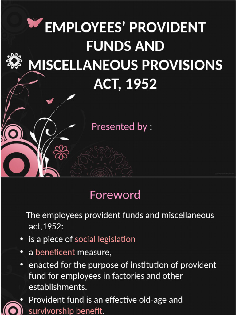 Employees Provident Funds Act 1952 Shweta | PDF | Employment | Pension