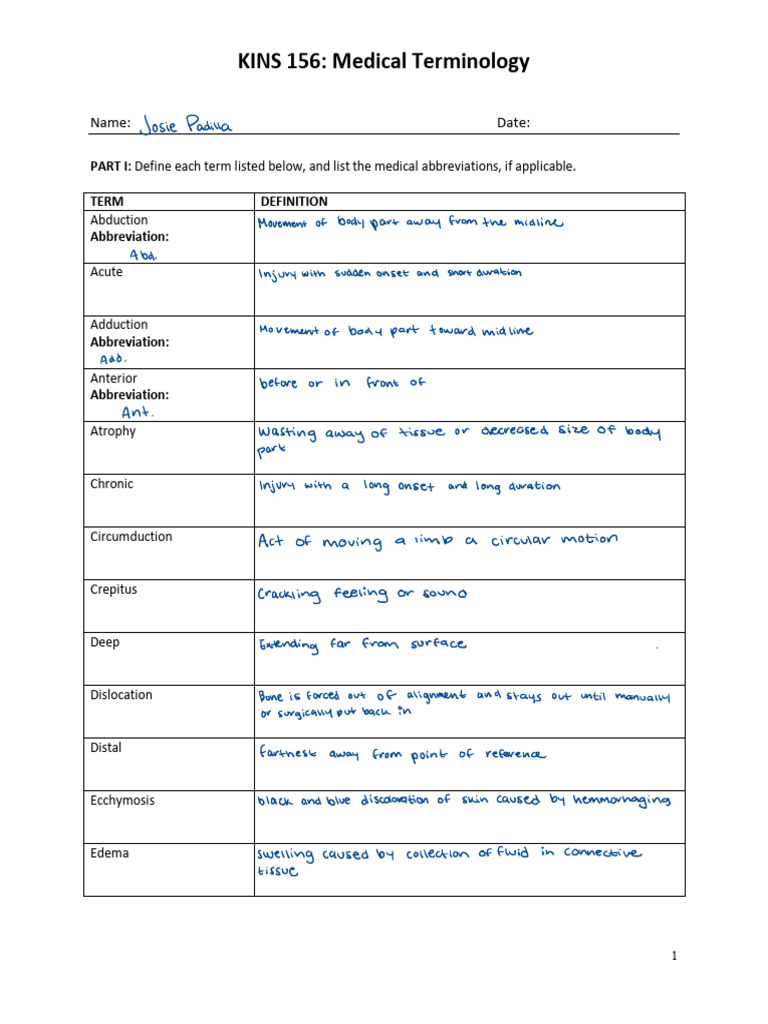 Body Movement Terminology Defined | PDF | Anatomical Terms Of Motion ...