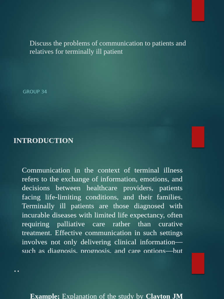 Communication Challenges in Terminal Care | PDF | Terminal Illness ...