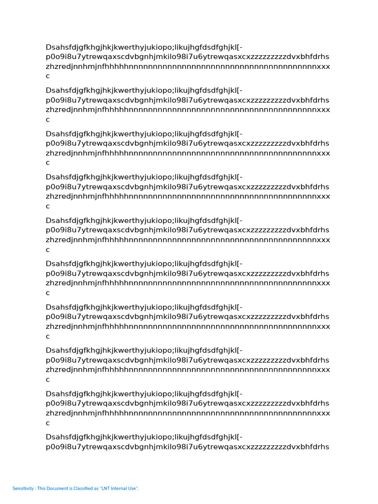 Sensitivity: This Document Is Classified As "LNT Internal Use" | PDF