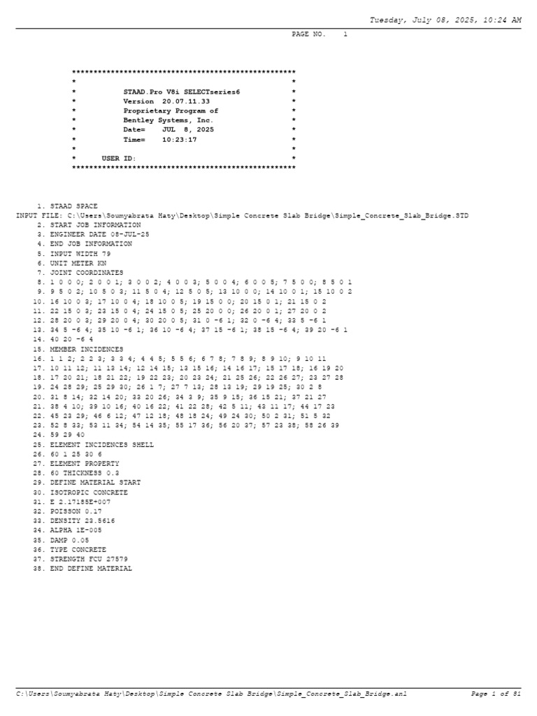 Simple Concrete Bridge Design - Staad - Report | PDF | Civil ...