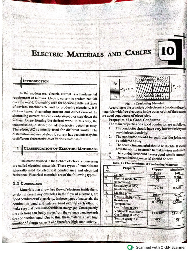 Basic Material and Cables | PDF