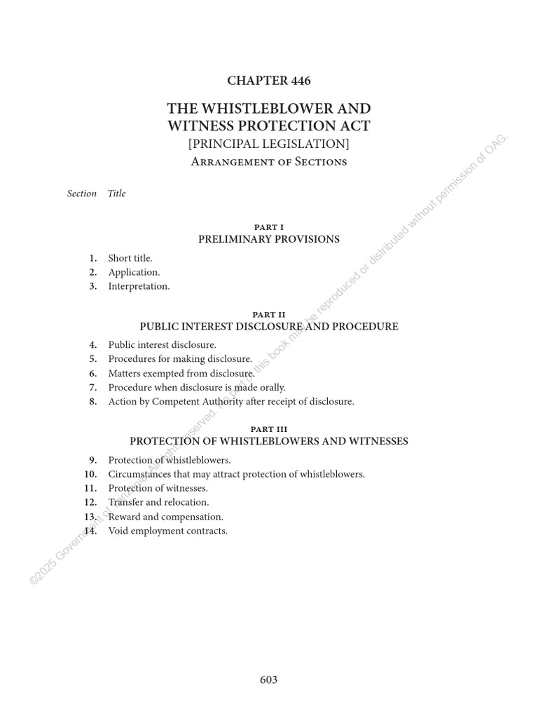 Whistleblower and Witness Protection Act | PDF | Public Law | Government