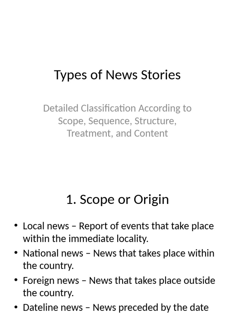 Types of News Reports Explained | PDF