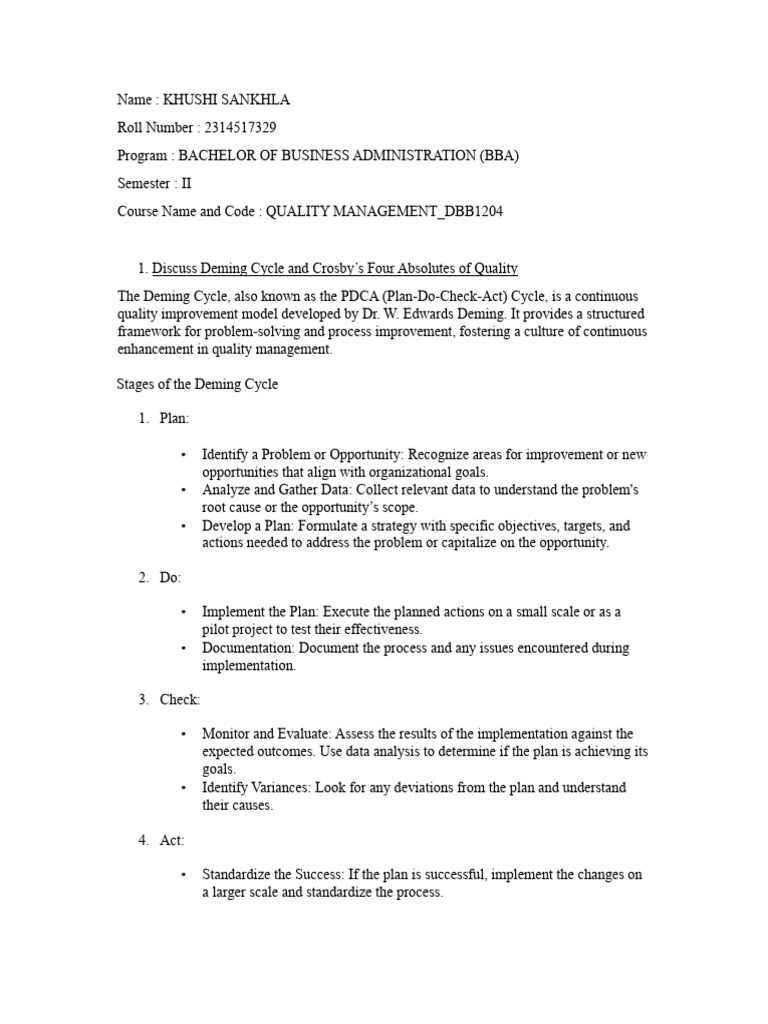 Quality Management Dbb1204 | PDF | Audit | Quality Management