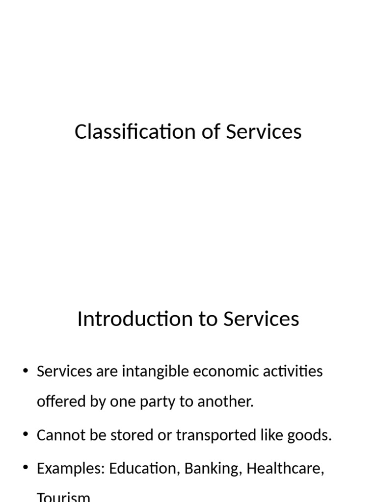 Classification of Services | PDF