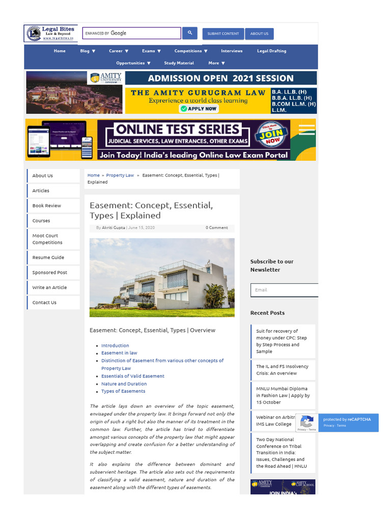 WWW Legalbites in Easement Concept Essential Types | PDF | Easement ...