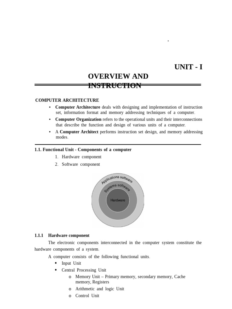 Computer Architecture Unit 1 | PDF | Computer Data Storage | Read Only Memory