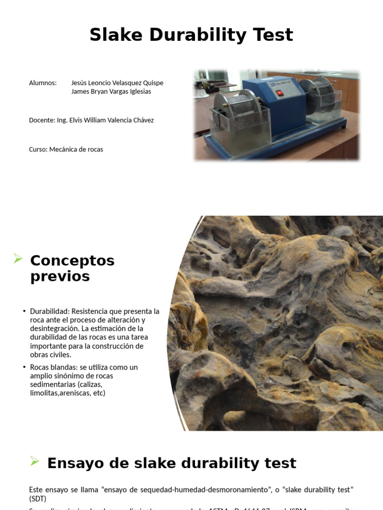 Slake Durability | PDF | Roca (geología) | Agua